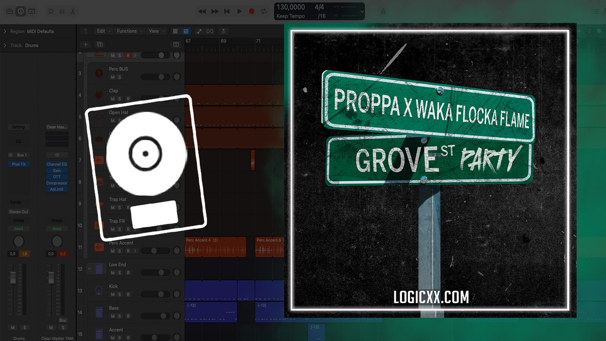 Waka Flocka Flame, Proppa - Groove St. Party Logic Pro Remake (Bass Ho – logicxx