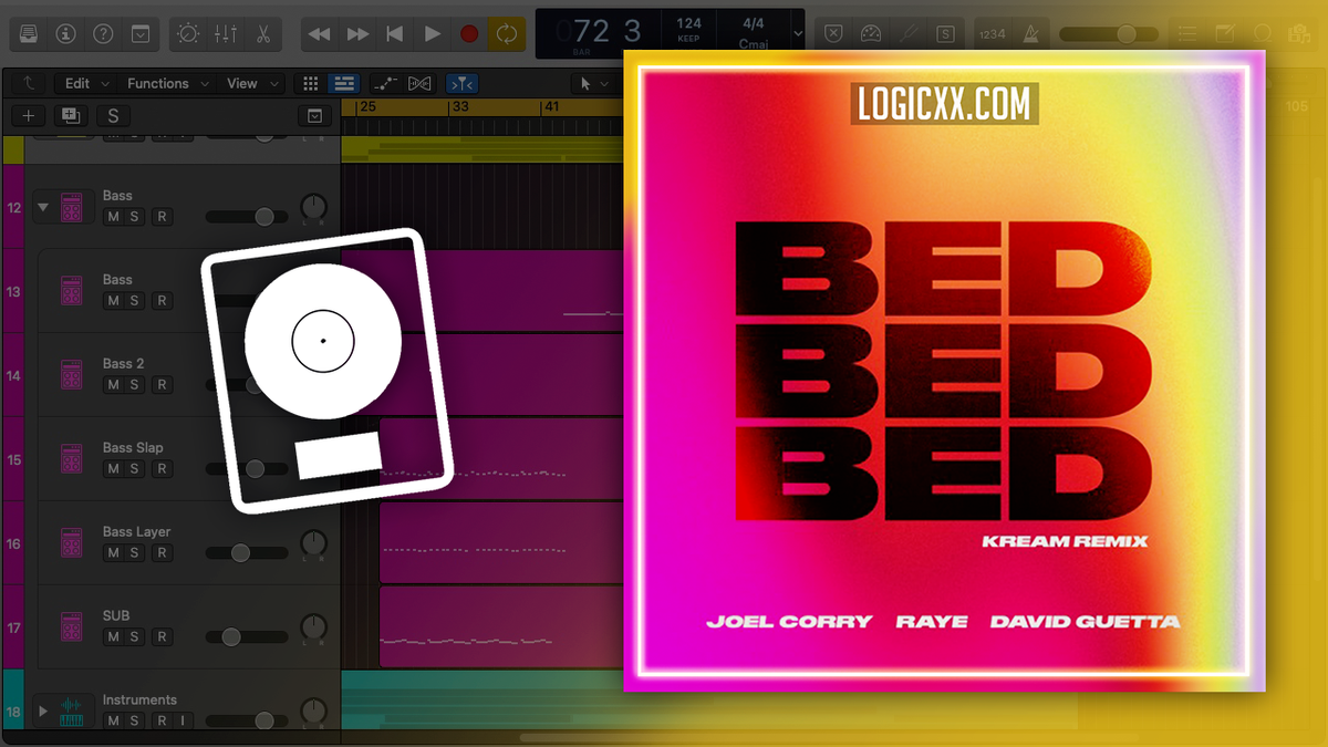 Joel Corry x RAYE x David Guetta - Bed (Kream Remix) Logic Pro Remake – logicxx