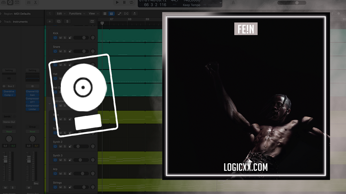 Travis Scott - FE!N Logic Pro Remake (Hip-Hop) – logicxx